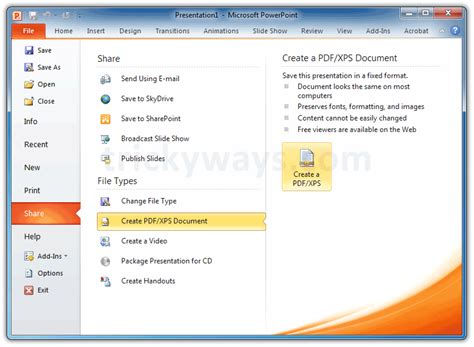 save powerpoint as pdf convert powerpoint to pdf pptx
