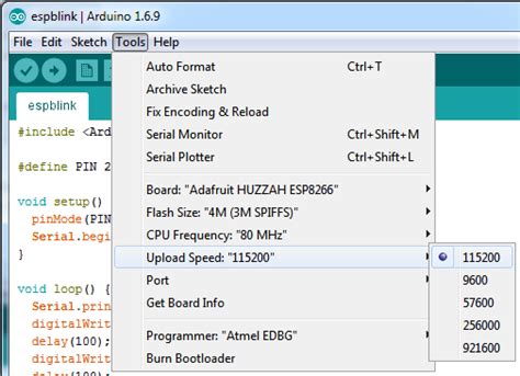 using arduino ide adafruit feather huzzah esp8266