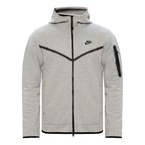 Nike Sportswear Tech Fleece Full Zip Hoodie Heather Grey Black Cu448