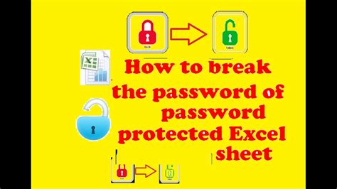 procedure to break password of password protected excel sheet youtube