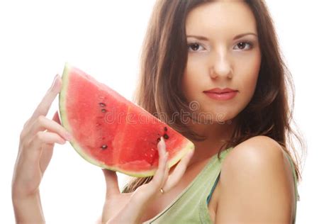 Woman Holding Watermelon Stock Image Image Of Attractive 38486951