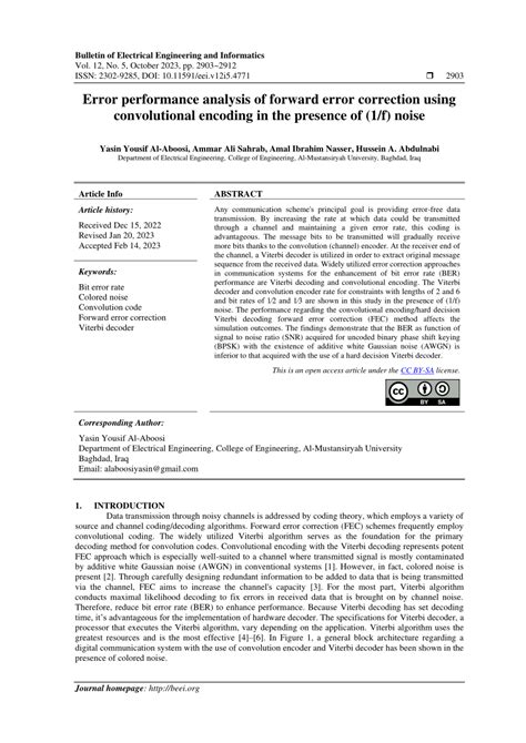 pdf error performance analysis of forward error correction using