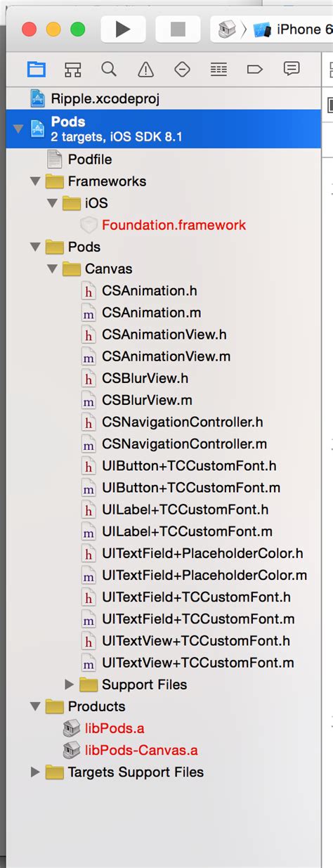 xcode how to make pod file from one project and add to your own