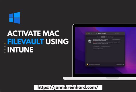 activate mac filevault using intune modern device management