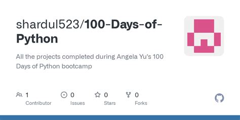 github shardul523 100 days of python all the projects completed