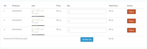 php laravel session shopping cart how to increase the
