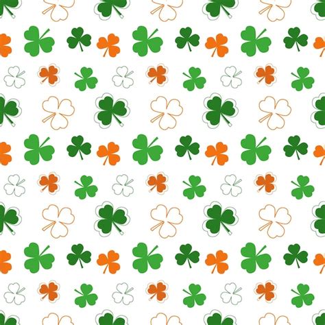 Premium Vector Seamless Pattern With Colored Shamrocks Isolated On A
