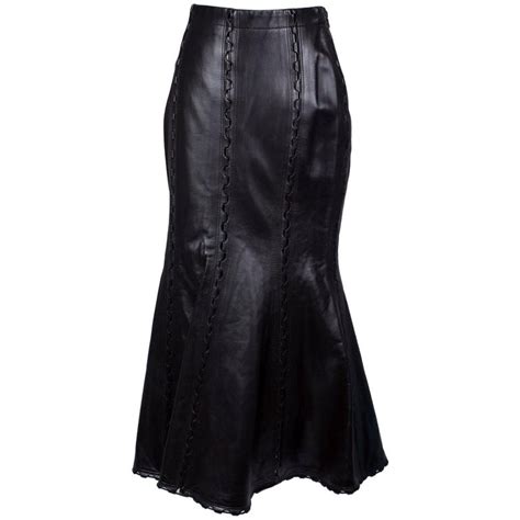 Alaia Black Leather Mermaid Skirt At 1stdibs