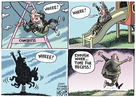 Political Cartoon On Congress Goes On Vacation By Rob Rogers The