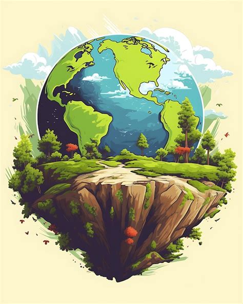 Planeta Tierra Verde Con Hojas Y Las Palabras Sobre Ella Protección Del