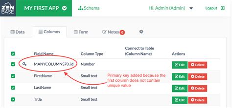 primary key zenbase