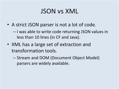 ppt json vs xml powerpoint presentation free download id 3580471