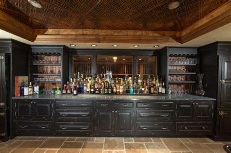 Custom Built Home Basement Bar Traditional Home Bar Chicago By