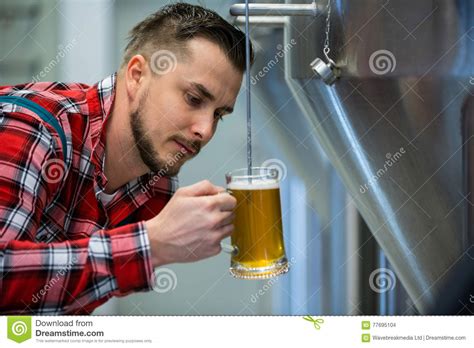 Primer De La Cerveza De La Prueba Del Cervecero Foto De Archivo
