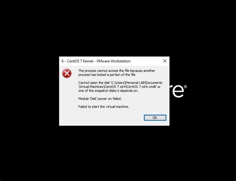 fix vmware workstation module disk power on failed by shehu awwal