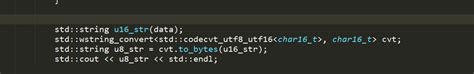 c how to convert a string encoded in utf16 to a string encoded in