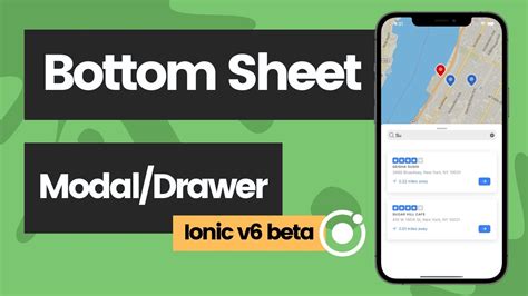 first look at the ionic bottom sheet drawer with map ionic v6 beta
