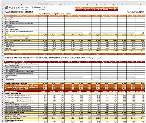 Ganancias Empleados Planilla De Cálculo De Retenciones Rg Afip 4003