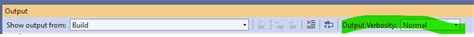 c why does the setting msbuild project build output verbosity