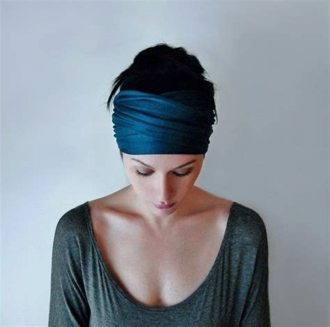 Peacock Blue Head Scarf Ecoshag Head Wraps For Women Extra Etsy Extra