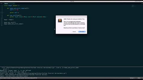 python 2 7 6 tutorial episode 11 introduction to classes