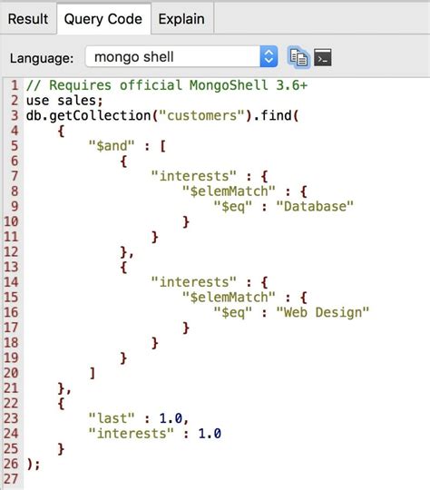 how to query mongodb arrays without using the mongo shell
