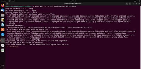 how to install android sdk build tools on ubuntu geeksforgeeks