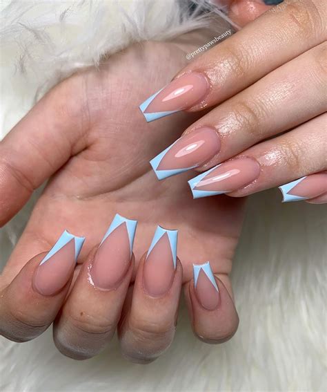 V Shape V French Tip Coffin Nails From Squoval To Stiletto Heres