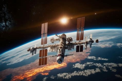 La Estación Espacial Internacional Vuela Alrededor Del Planeta Tierra
