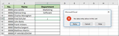 how to prevent data entry into specific cells of a worksheet in excel
