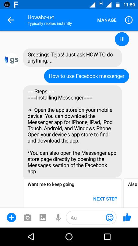 fun facebook messenger bot to play with nextgen gs lab