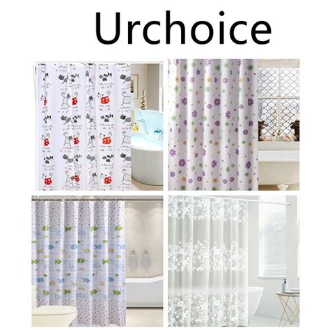 [ready Stock] Modern Printed Peva Waterproof Bathroom Shower Curtain