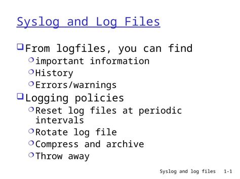 ppt syslog and log files1 1 syslog and log files from logfiles you