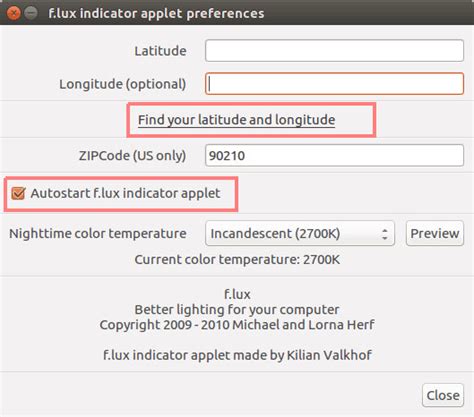 برنامج التحول الليلي flux على نظام أوبونتو وكالي لينكس