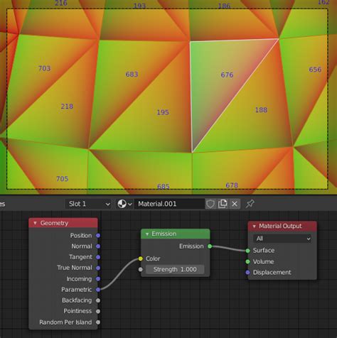 rendering how to render mesh face index