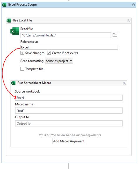 error while using run spreadsheet macro community uipath community