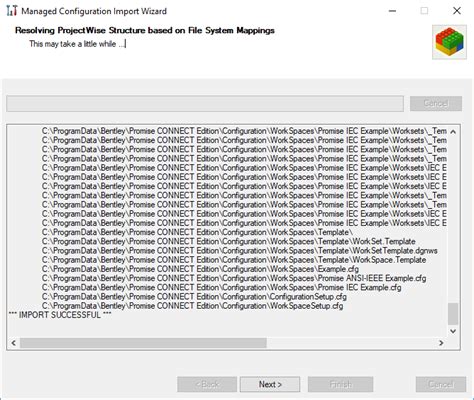 step 1 import workspace and dataset files into projectwise