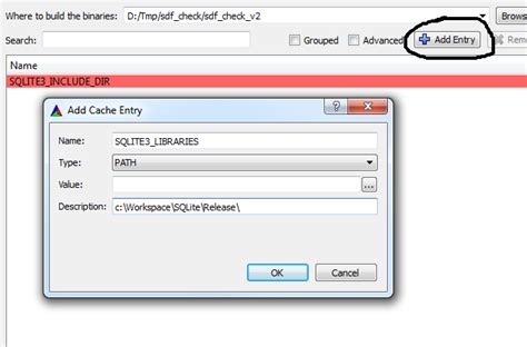c cmake gui specify library path for windows stack overflow