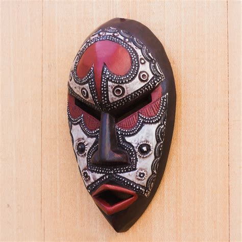 African Wood And Aluminum Mask From Ghana African Lover Novica
