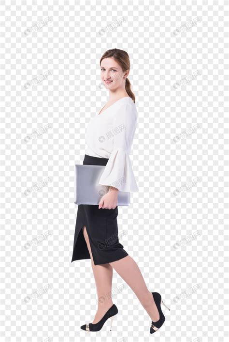外国商务白领女性拿着电脑元素素材下载 正版素材400725224 摄图网