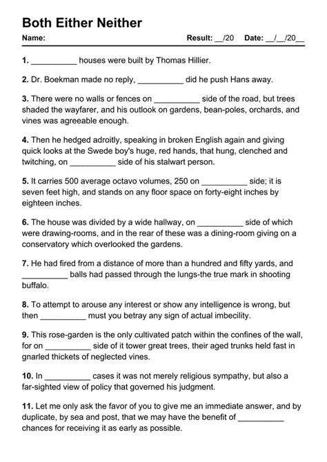 93 Printable Both Either Neither Pdf Worksheets With Answers Grammarism