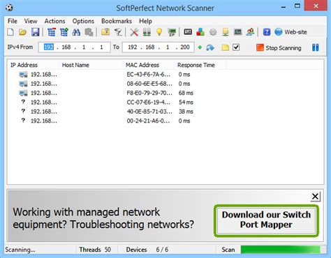 softperfect network scanner multi threaded ip netbios and snmp