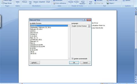 socal tech solutions have the date in your word document automatically