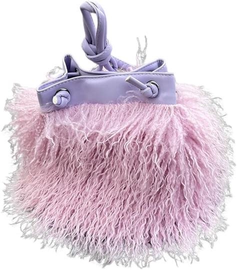 Kukuzhu Womens Faux Fur Fluffy Hobo Bag Furry Clutch Handbag Cute