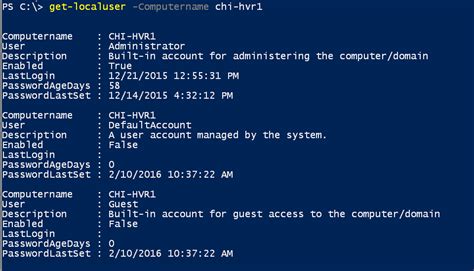 getting local user accounts the powershell way the lonely administrator
