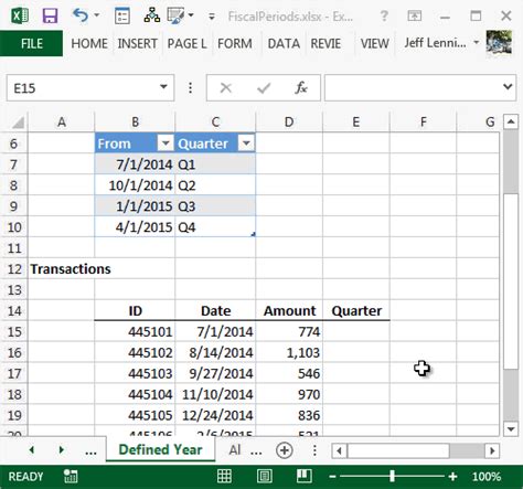 create fiscal year periods with vlookup excel university
