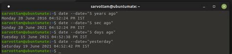 how to display date and time in linux terminal using date command