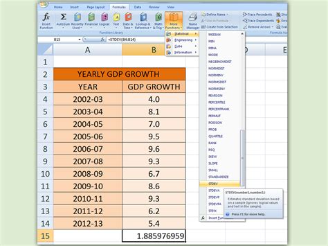how to calculate standard deviation in excel 10 steps