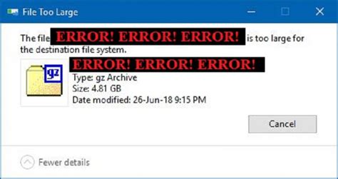 how to fix the file is too large for the destination file system error