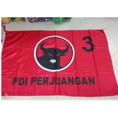 Jual Bendera Sablon Partai Pdi Perjuangan Per 50 Pc Uk 90×60 Shopee